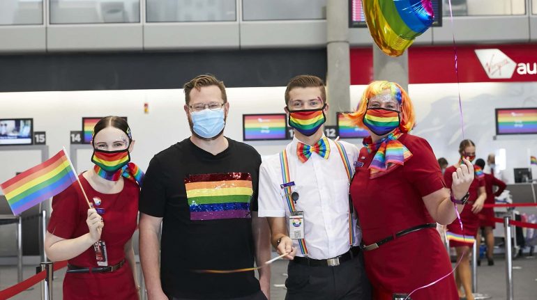 In pictures: Virgin’s first themed Sydney Pride flight – Australian ...